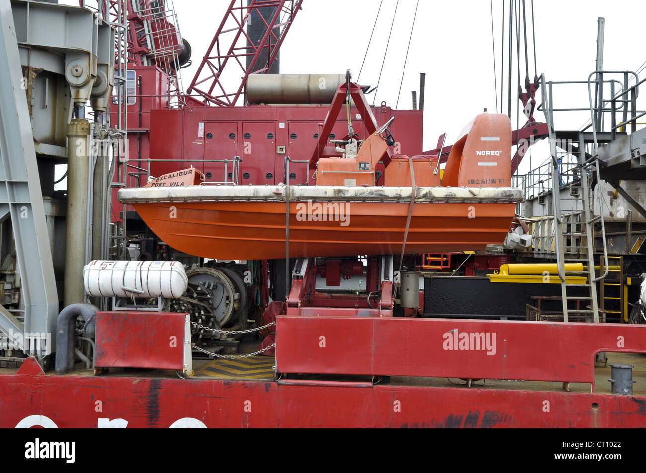 Excalibur Fugro Seacore drilling rig Holyhead harbour Anglesey Stock ...