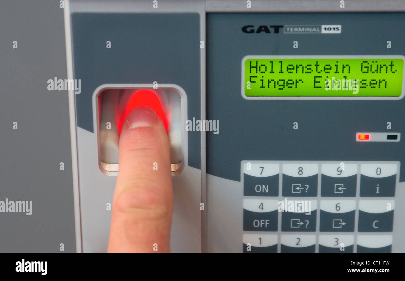 Biometrics, fingerprint scanner Stock Photo - Alamy