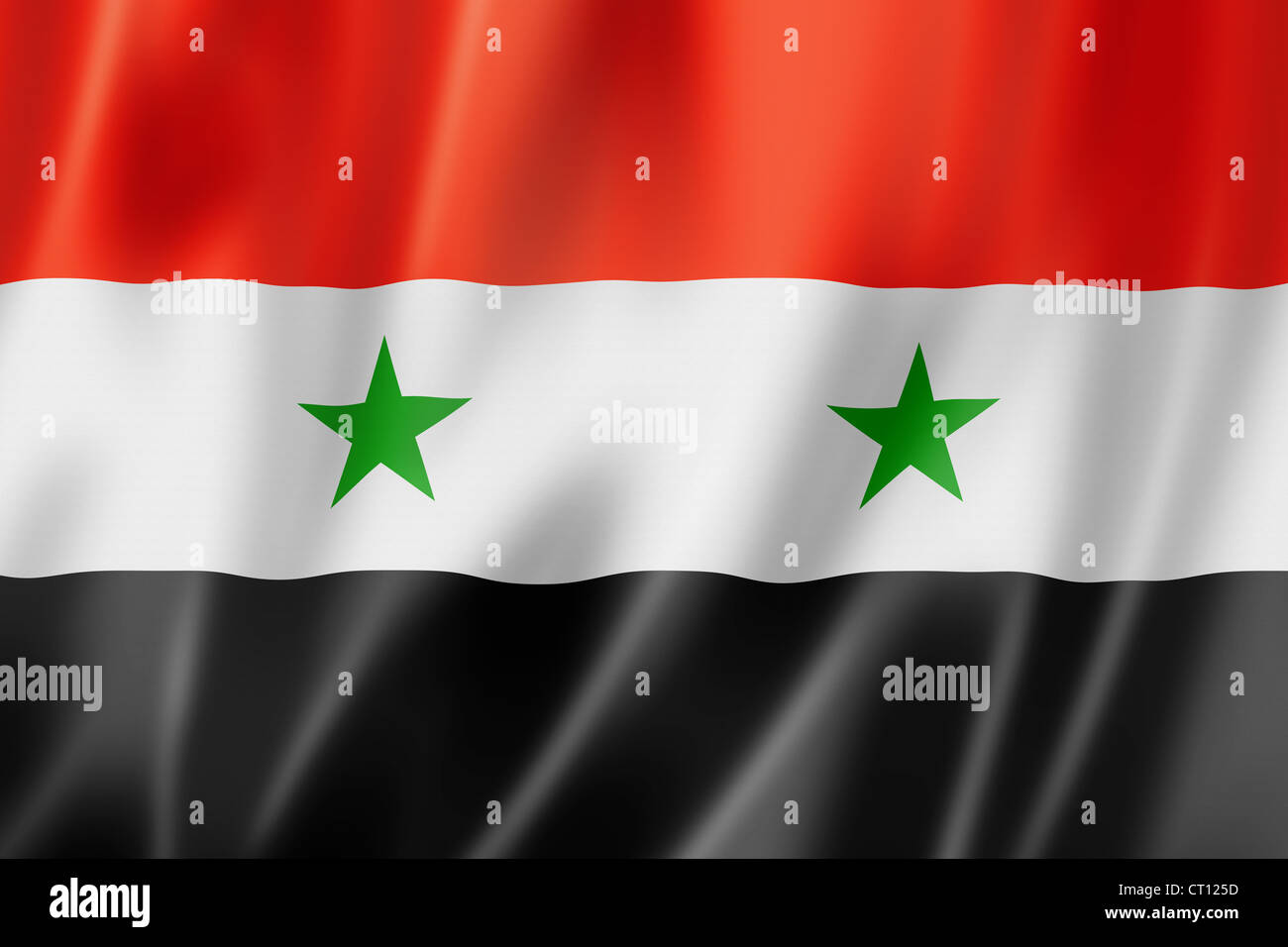 Syria flag, three dimensional render, satin texture Stock Photo - Alamy