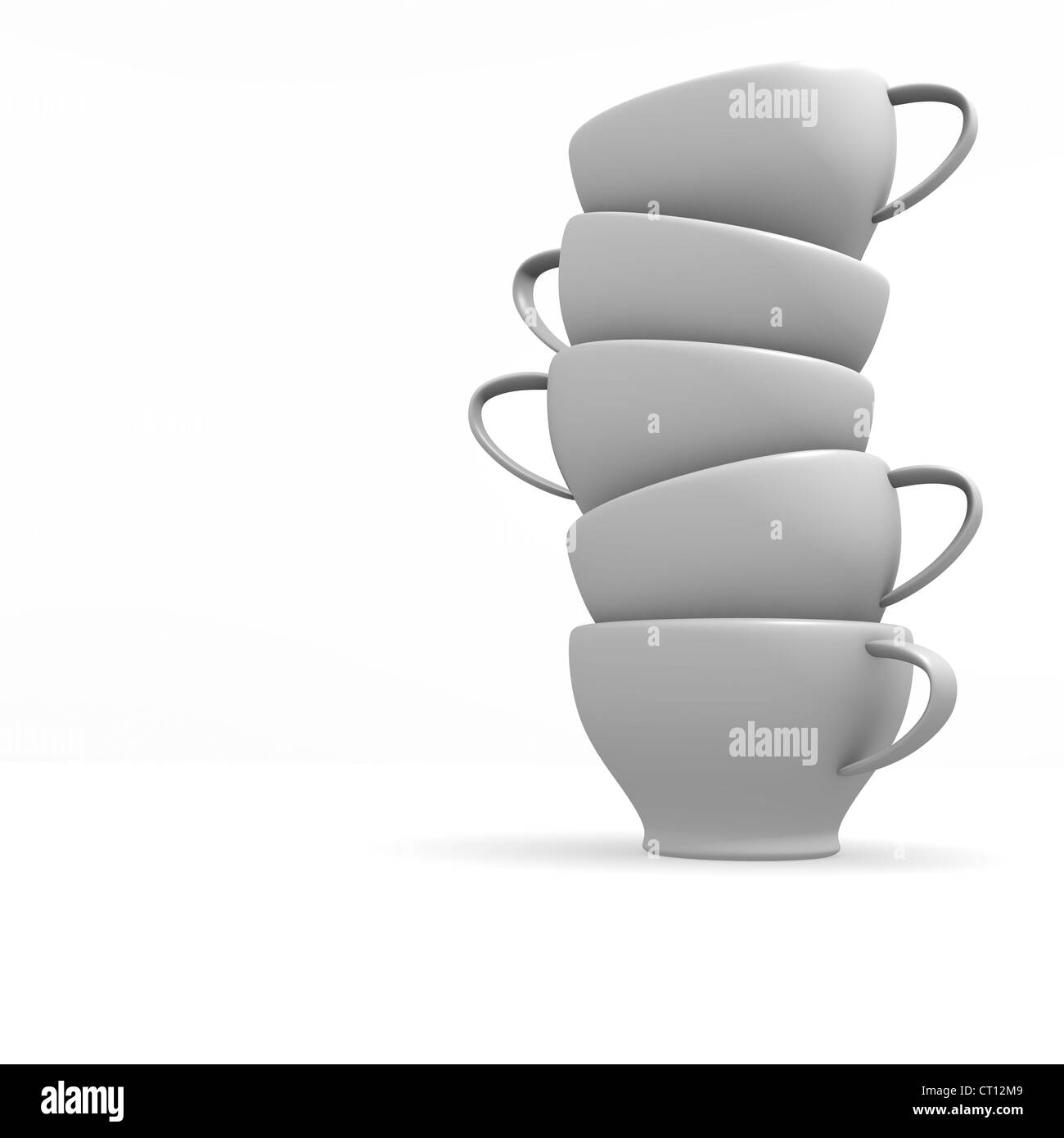 White stacked coffee cups Stock Photo - Alamy