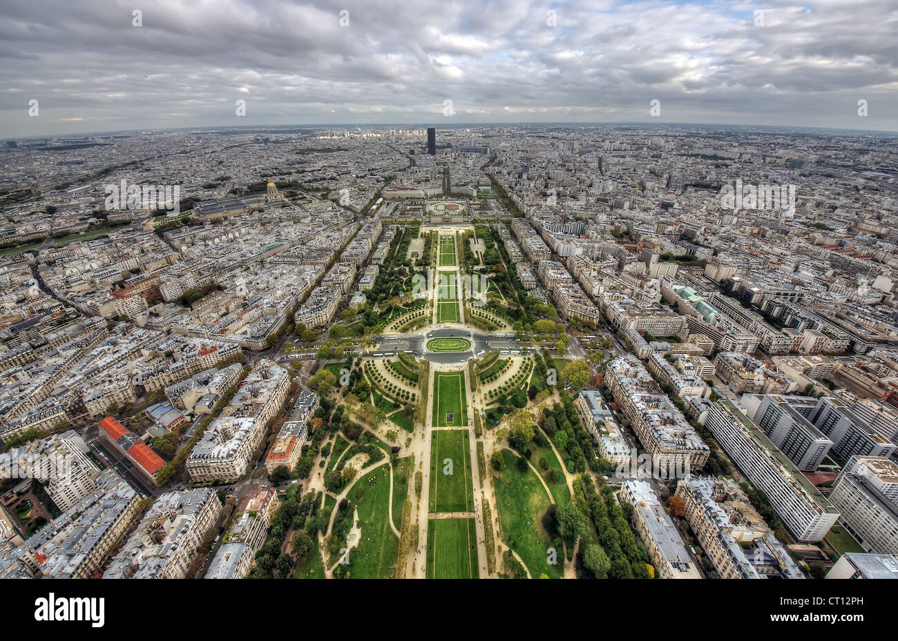 aerial wide view of Paris from Eiffel tower Stock Photo - Alamy