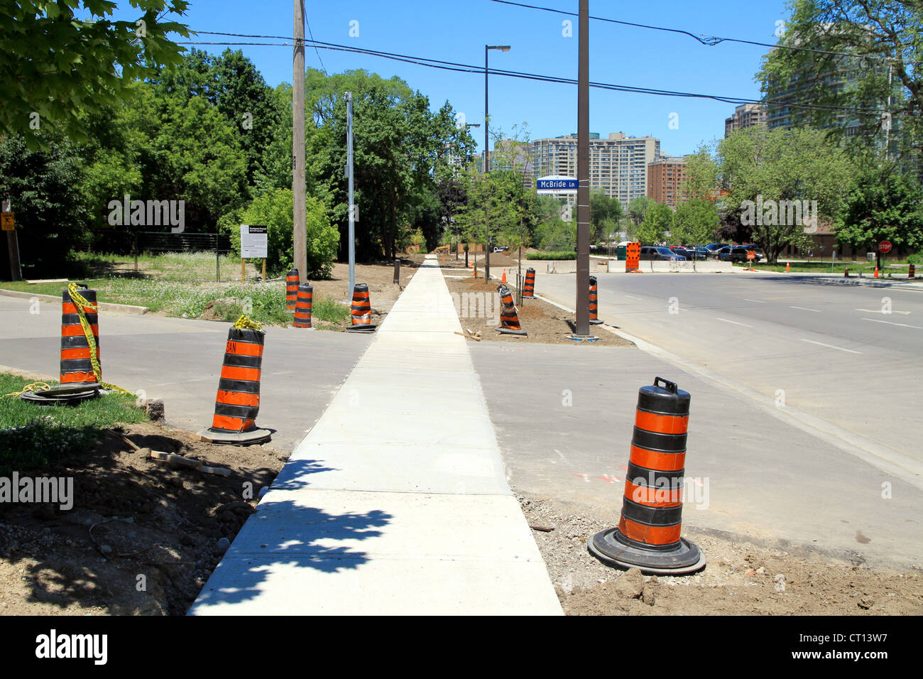 A road under maintenance works in Toronto Stock Photo - Alamy
