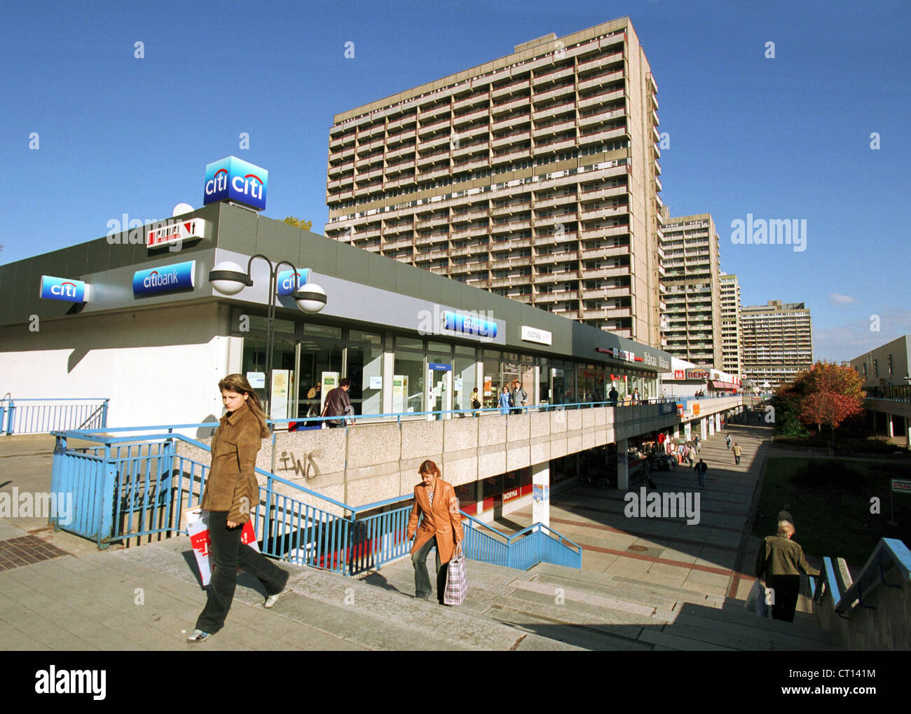 Shopping street and vacant slab in Hall Stock Photo - Alamy
