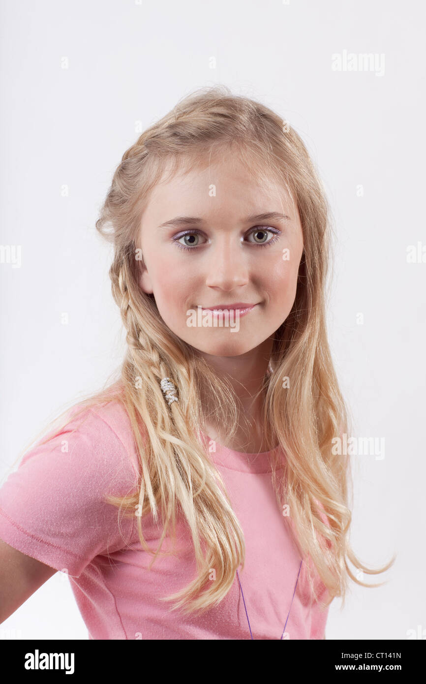 Close up of girls smiling face Stock Photo - Alamy
