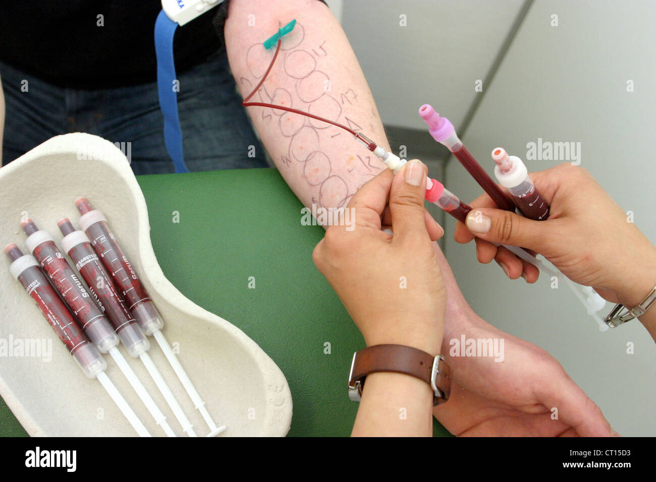 Berlin, blood collection Stock Photo - Alamy