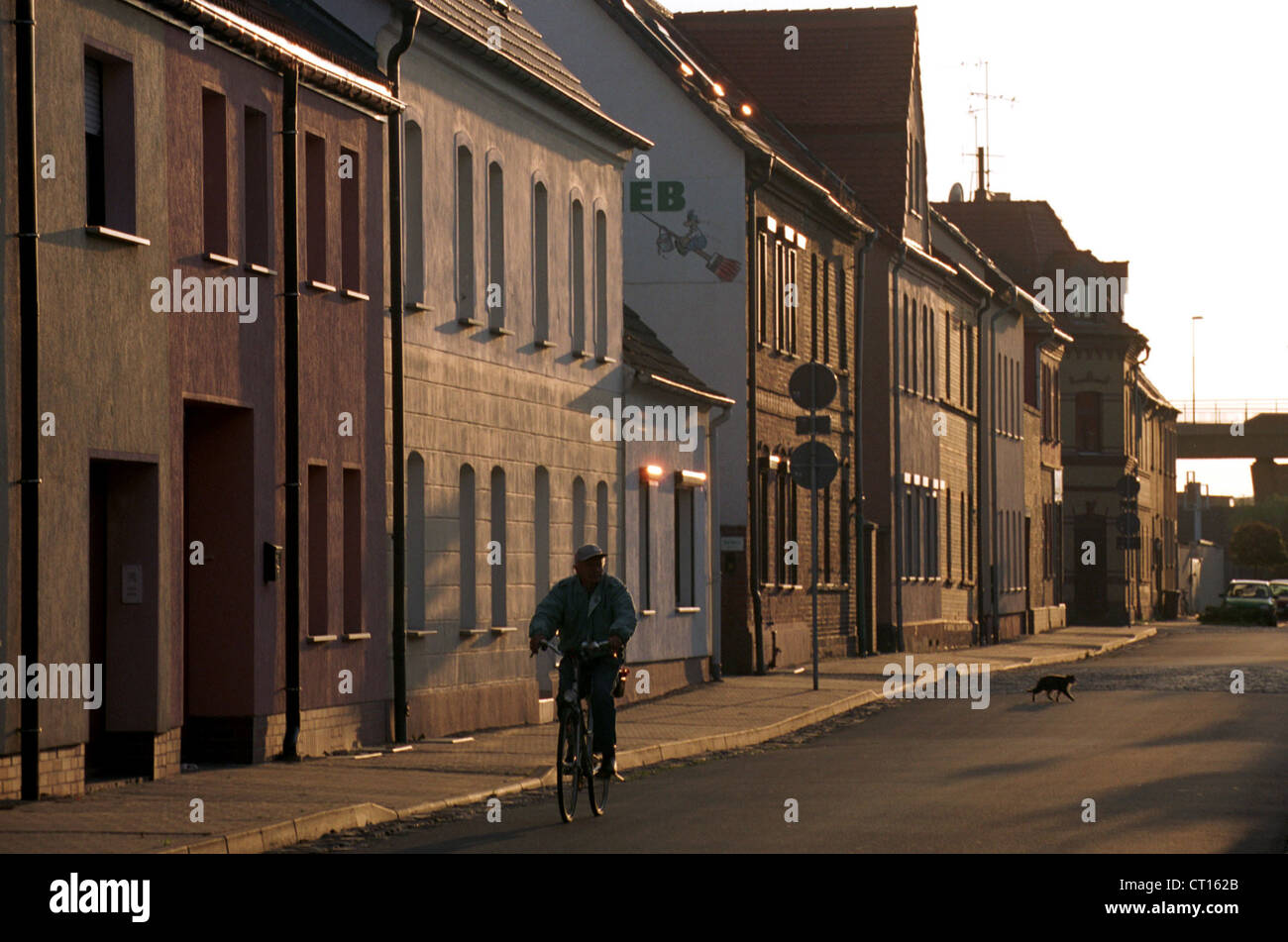 Street scene and residential building in Bitterfeld Stock Photo - Alamy