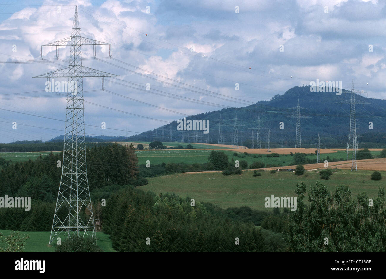 Aldingen, overland lines on the Swabian Alp Stock Photo - Alamy