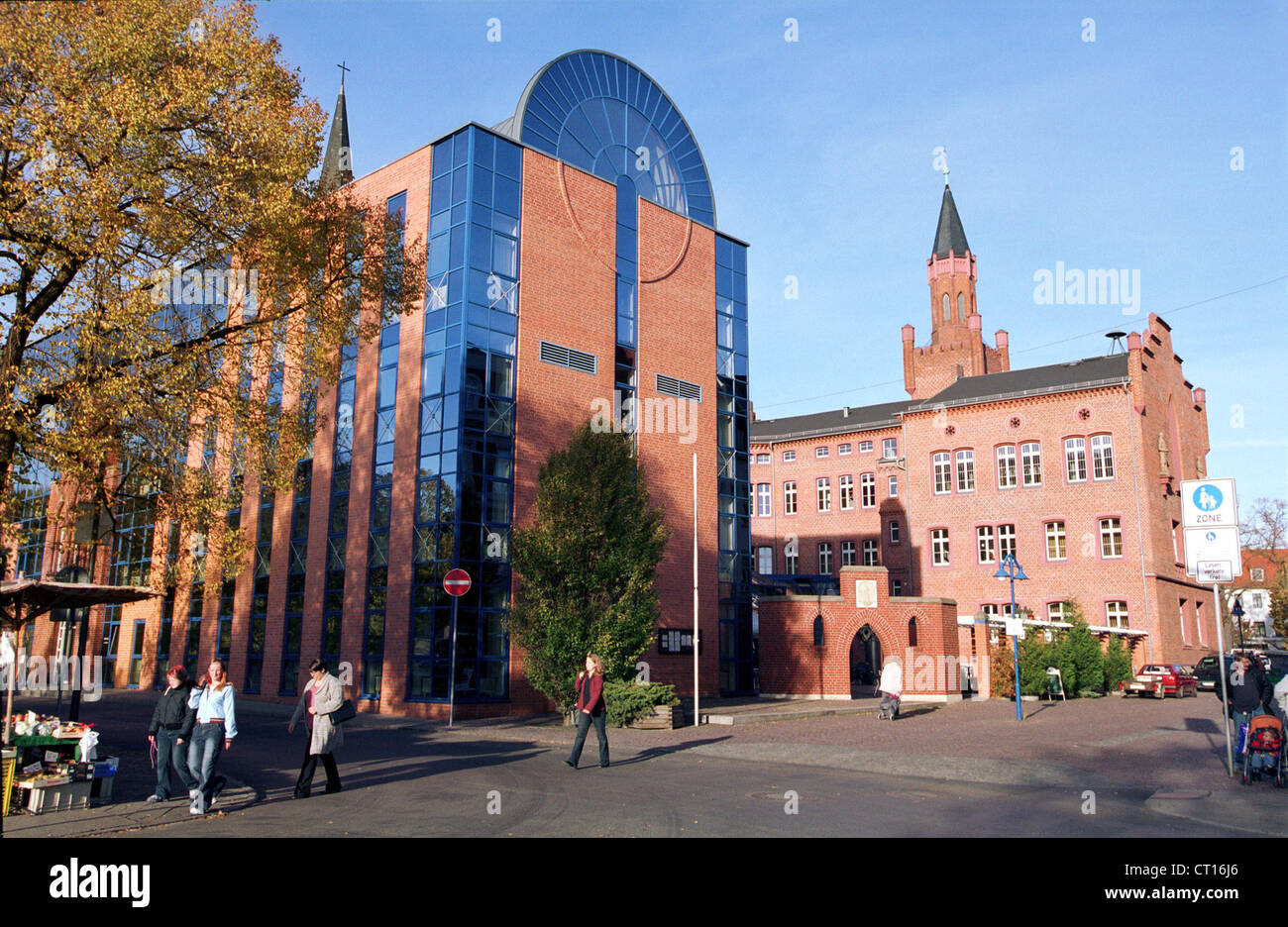 Bitterfeld, New and Old Town Hall Stock Photo - Alamy