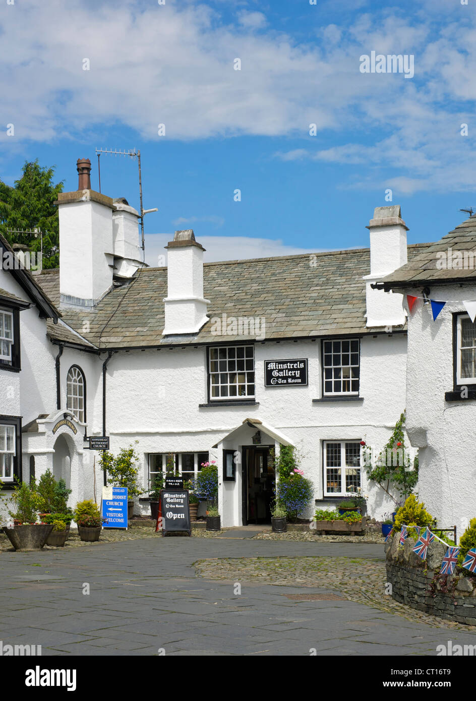 The village of Hawkshead, Lake District National Park, Cumbria, England ...