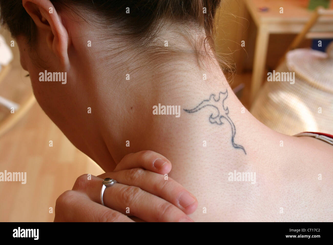 Neck tatoo hi-res stock photography and images - Alamy