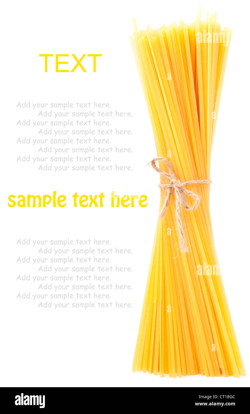 Bunch of spaghetti isolated on white background Stock Photo - Alamy