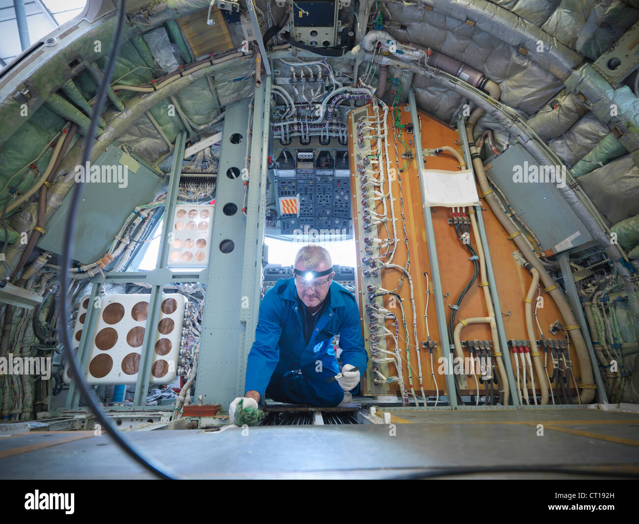 Airplane inside inspection hi-res stock photography and images - Alamy