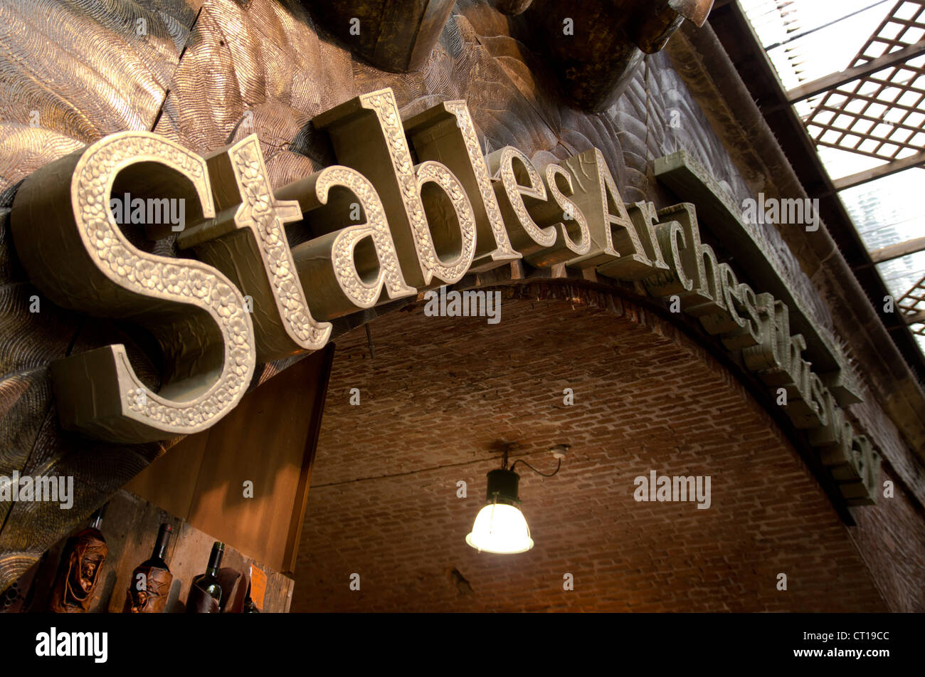 Sign for Stables Arches Market, Camden, London Stock Photo - Alamy