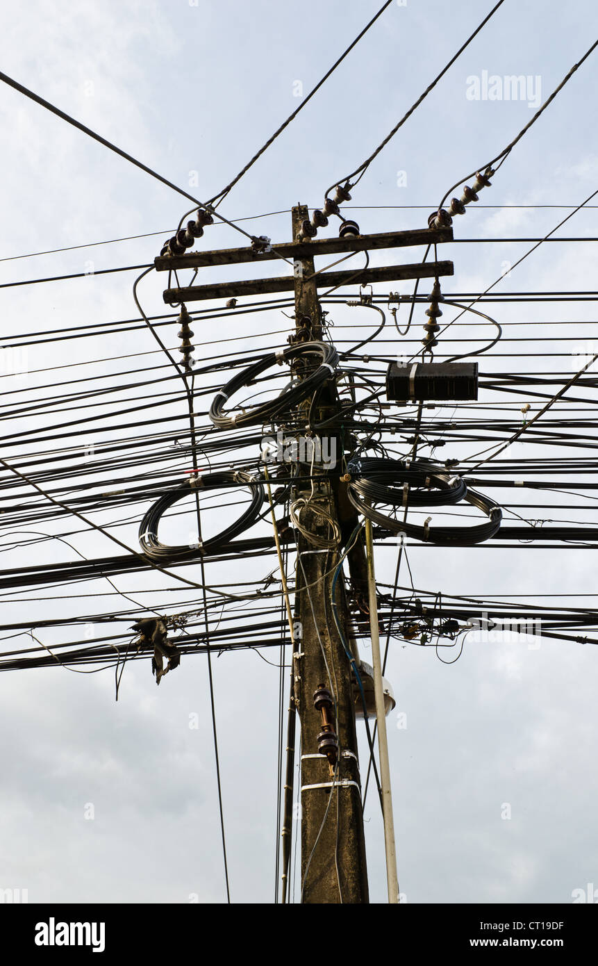 Too many cable line Stock Photo - Alamy