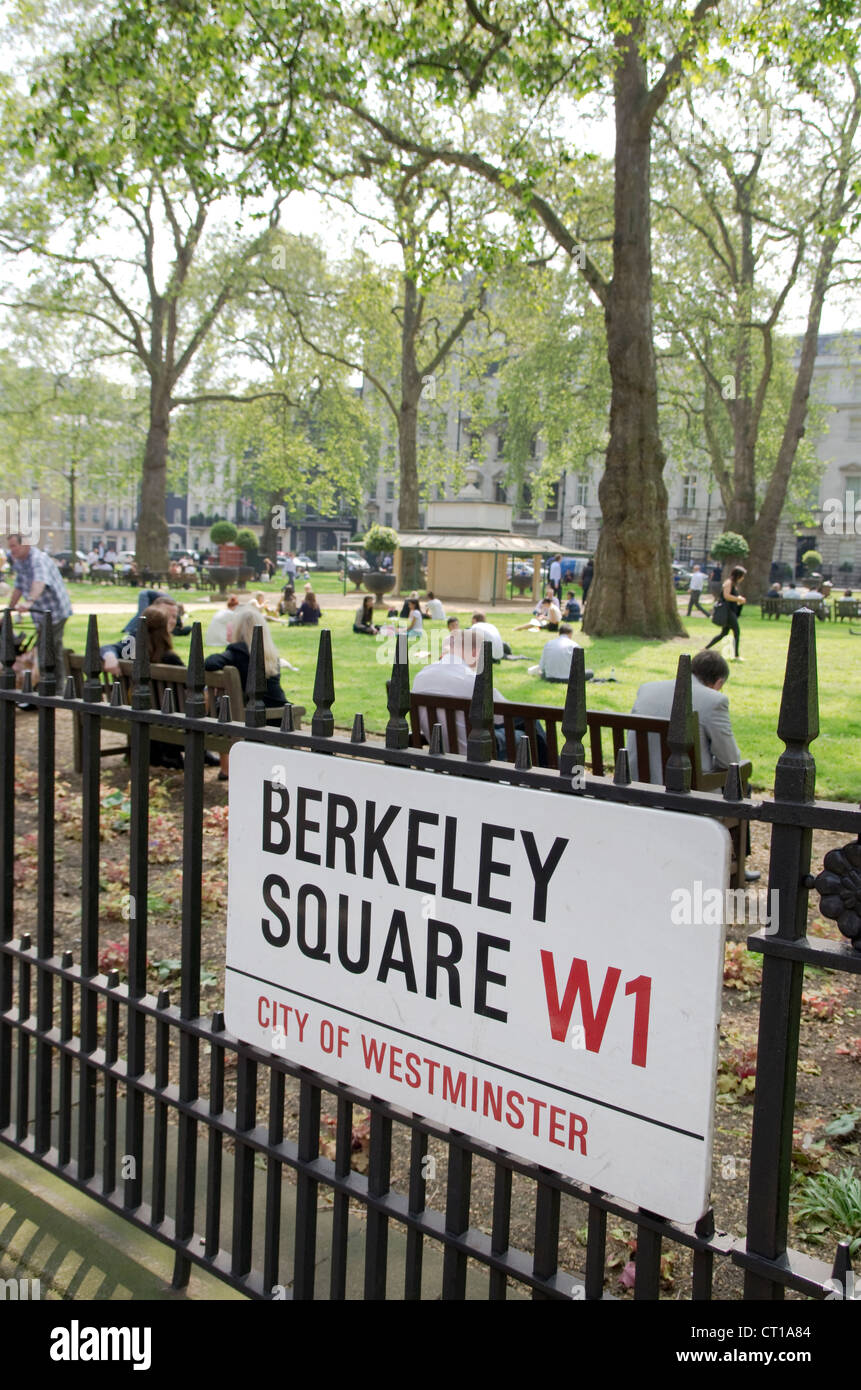 Sign for Berkeley Square, London Stock Photo - Alamy