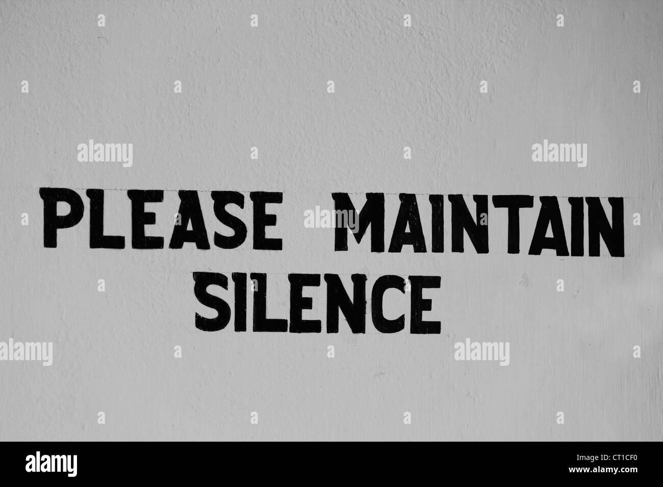 Silence Sign Black And White
