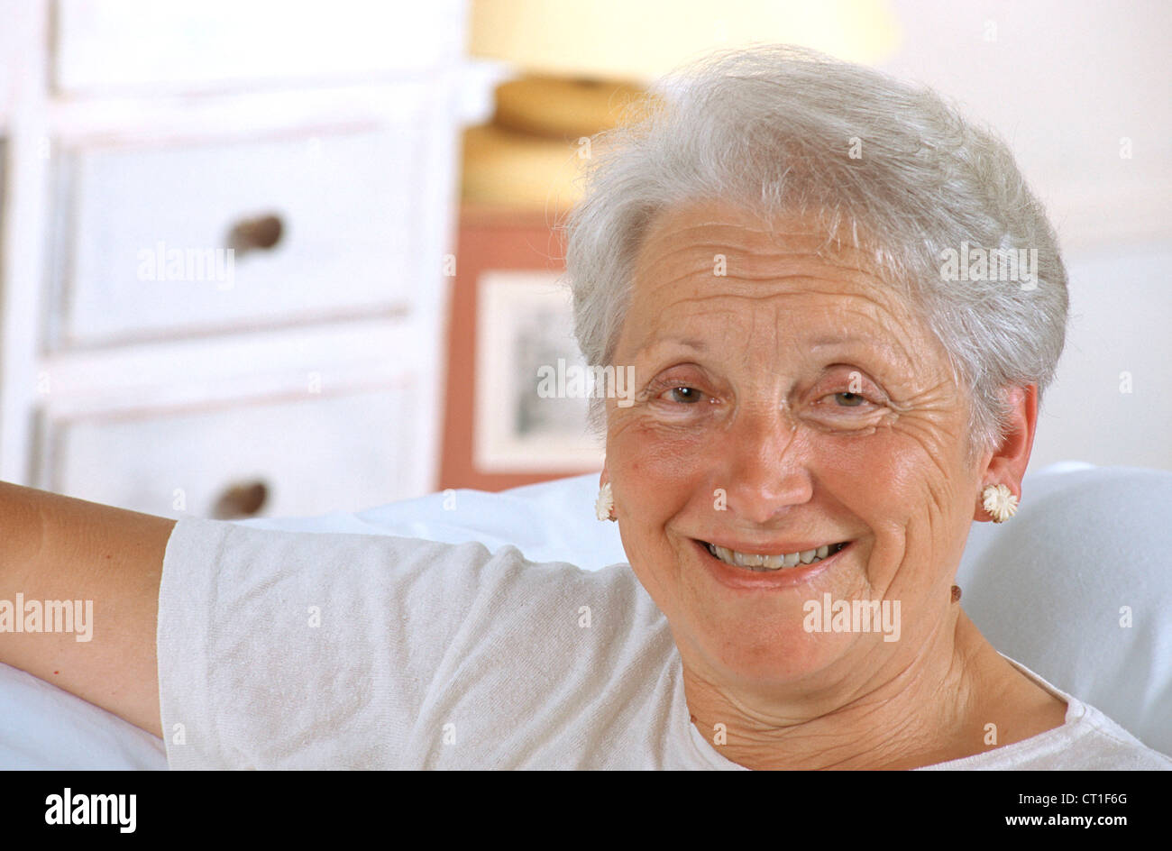 PORTRAIT OF -65 YR-OLD WOMAN Stock Photo - Alamy