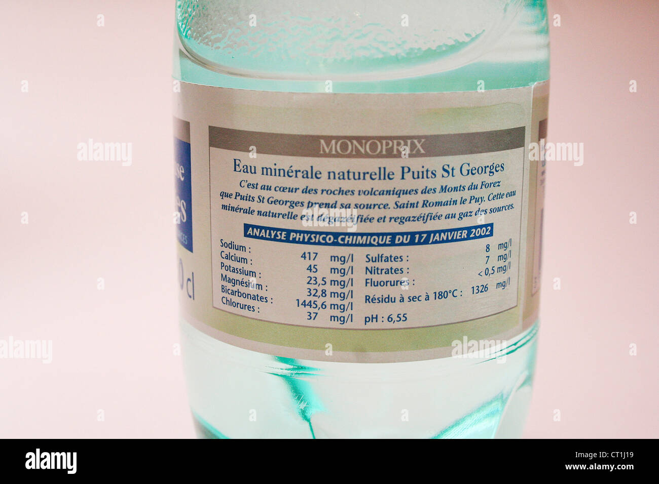 Ingredients list mineral water hi-res stock photography and images - Alamy