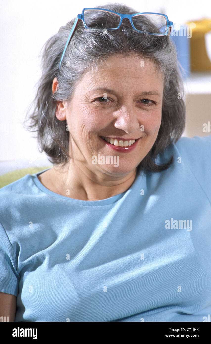 PORTRAIT OF -65 YR-OLD WOMAN Stock Photo - Alamy