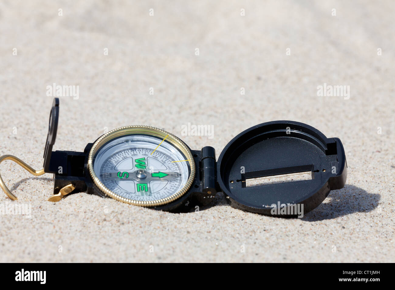 Compass in the hot desert Stock Photo - Alamy