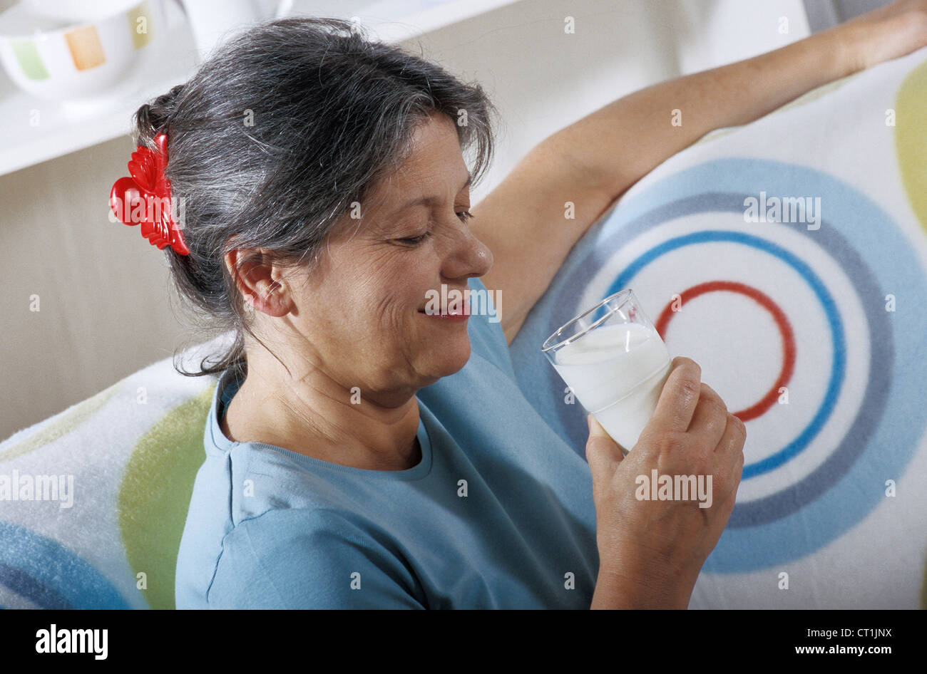 ELDERLY PERSON, DAIRY PRODUCT Stock Photo - Alamy
