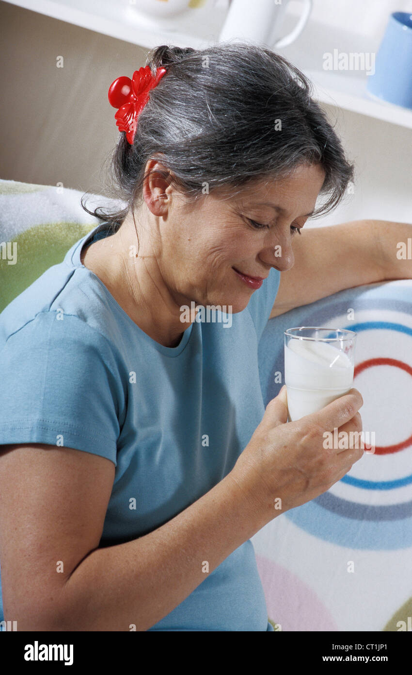 ELDERLY PERSON, DAIRY PRODUCT Stock Photo - Alamy