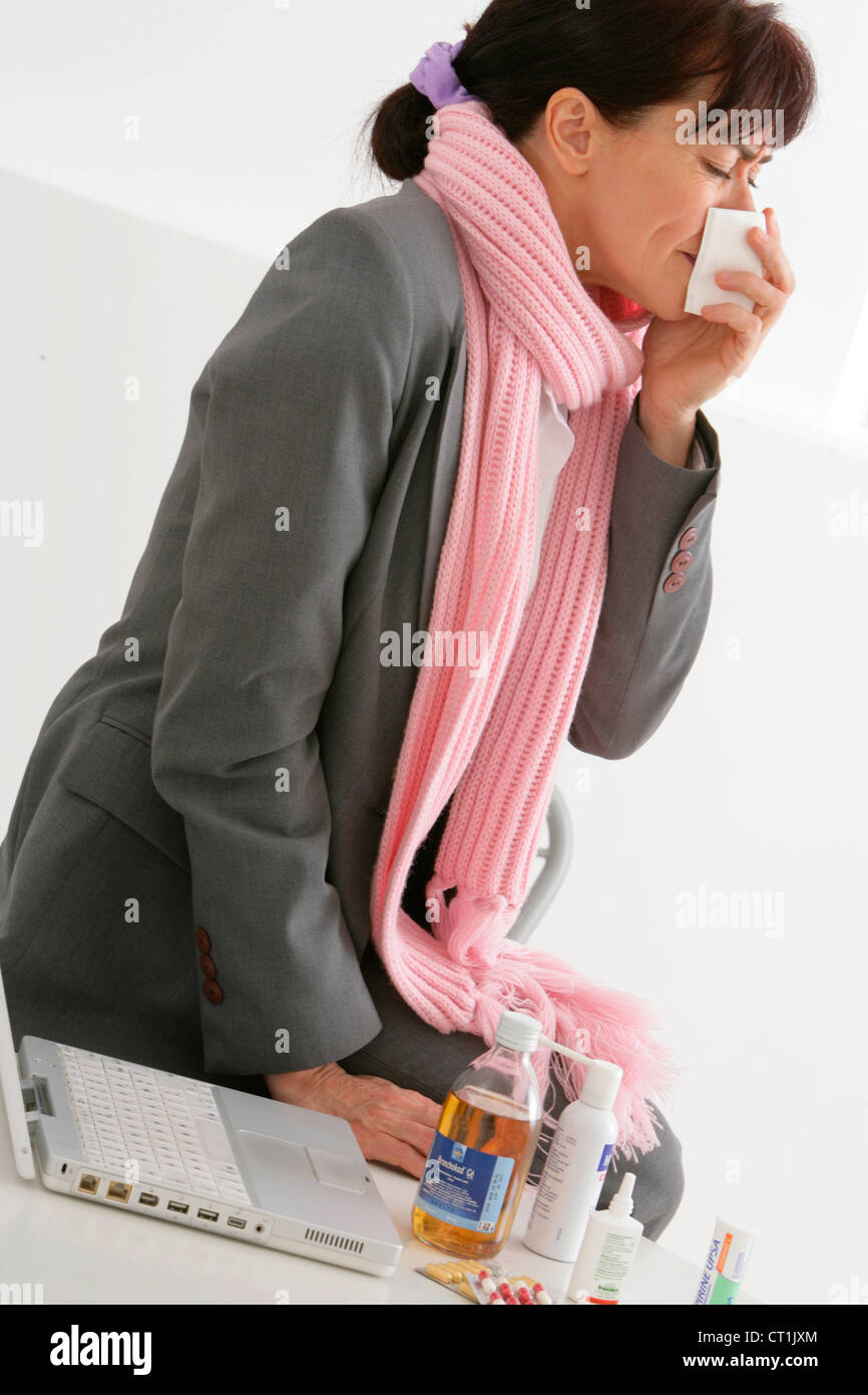 Woman sneezing winter not cold hi-res stock photography and images - Alamy