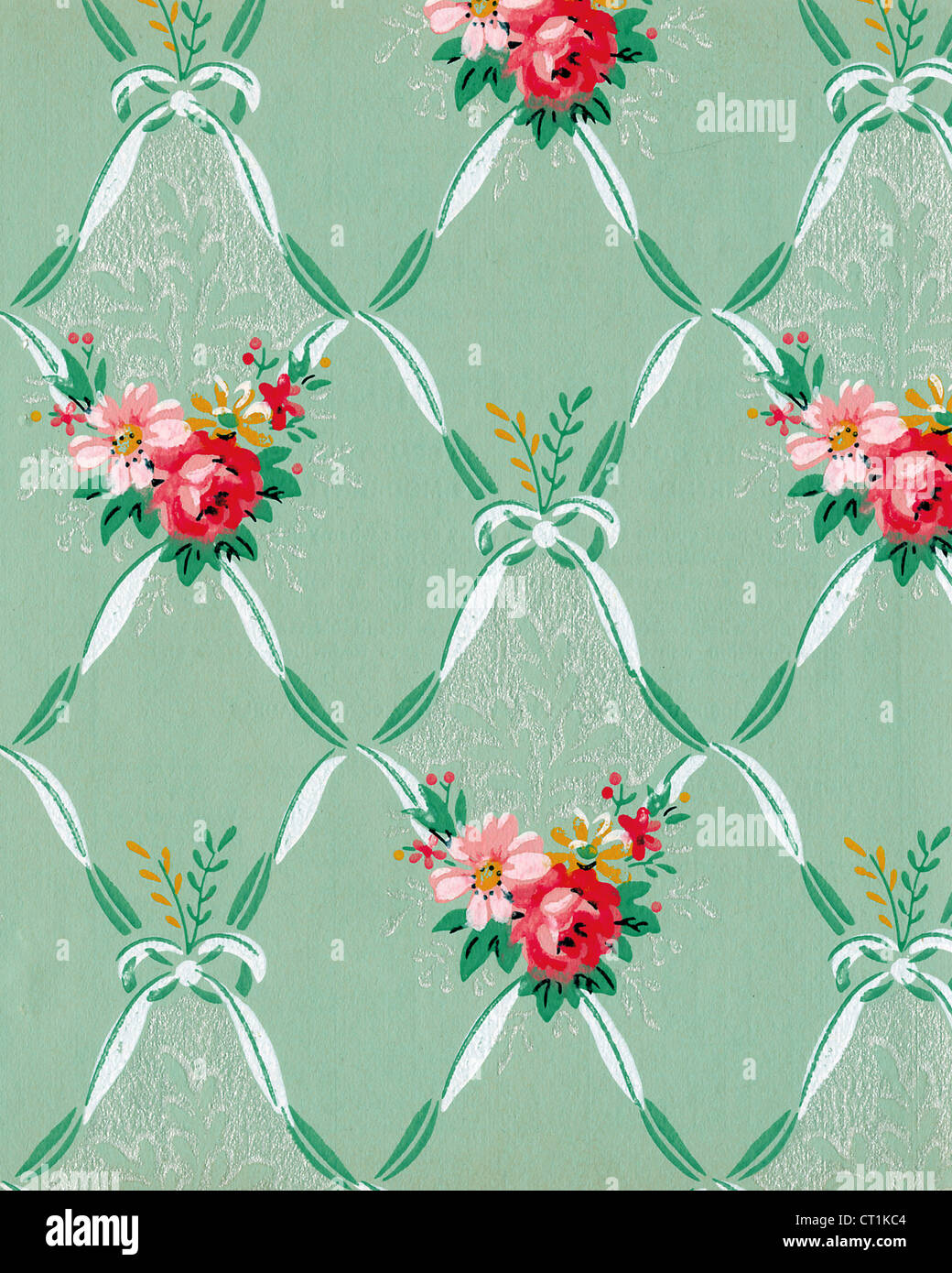 Vintage American Wallpaper Pattern 1930s Stock Photo - Alamy