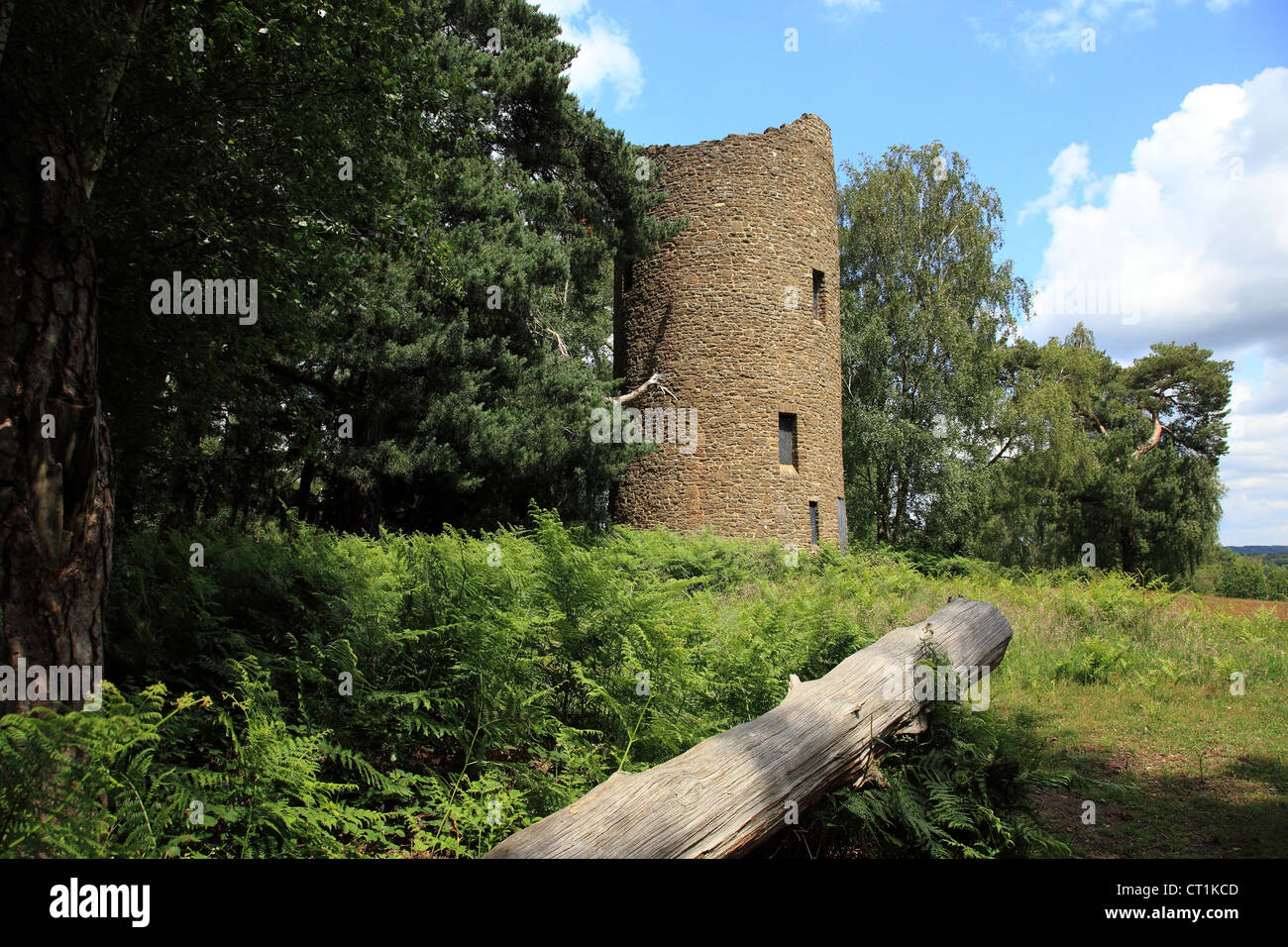 Chinthurst Tower on Chinthurst Hill, Surrey Hills, England Stock Photo ...