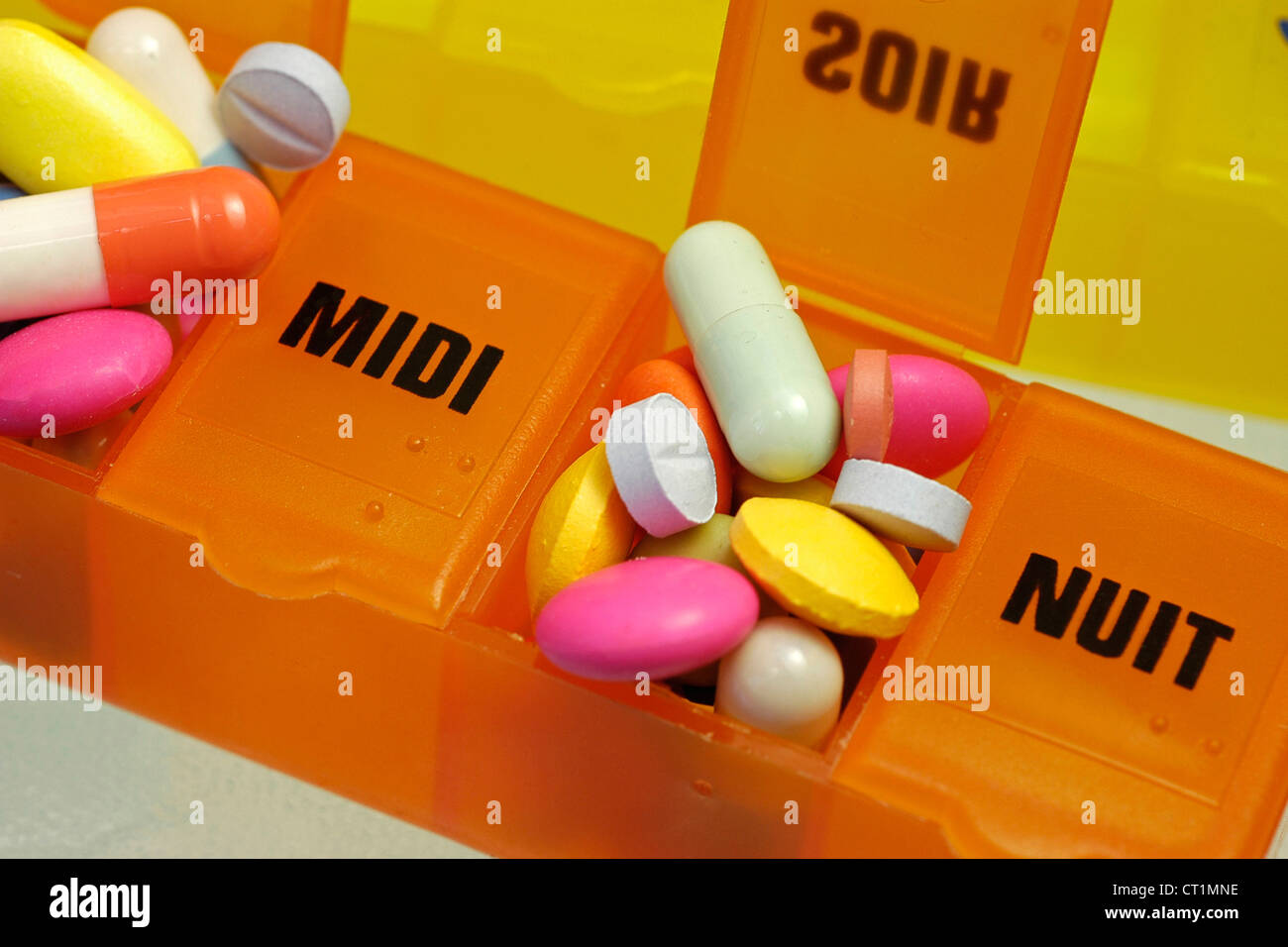 Colored pill boxes hi-res stock photography and images - Alamy
