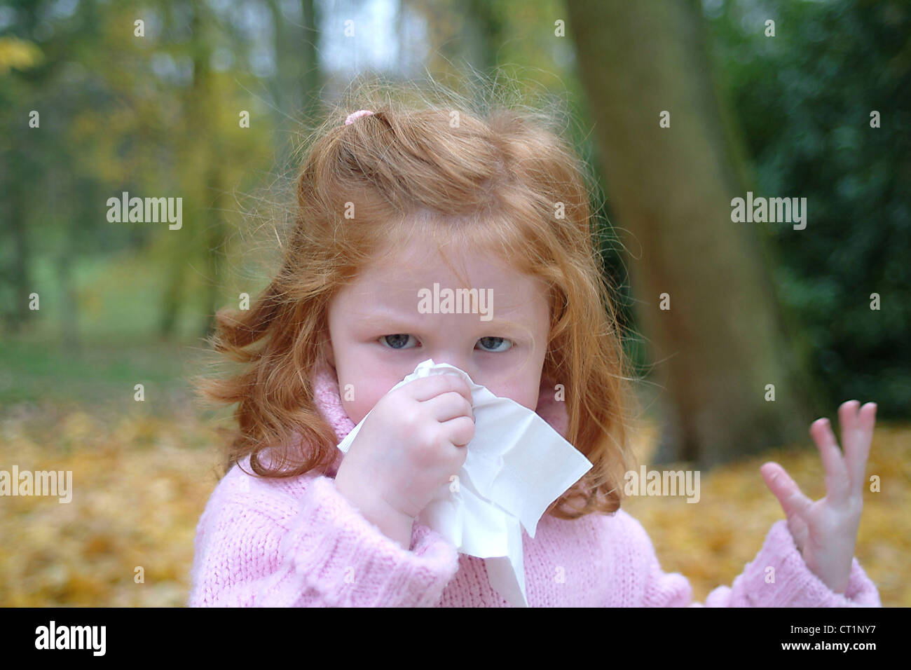 CHILD WITH RHINITIS Stock Photo - Alamy