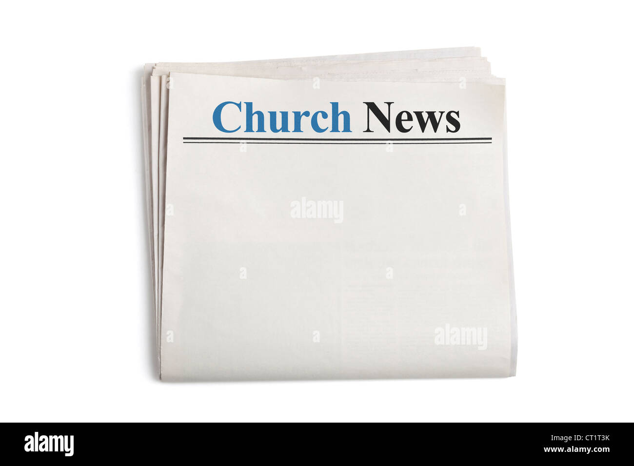 Church News, Newspaper with white background Stock Photo - Alamy