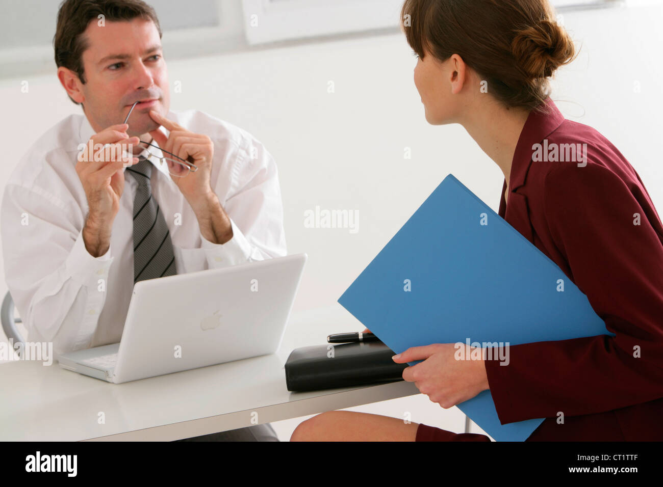 INTERVIEW IN AN OFFICE Stock Photo - Alamy