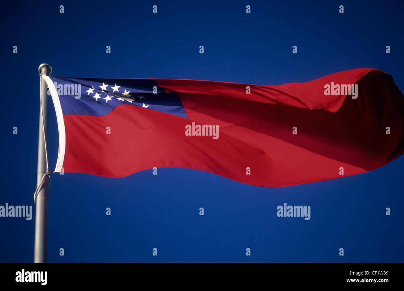 The national flag/colours of Myanmar Stock Photo - Alamy