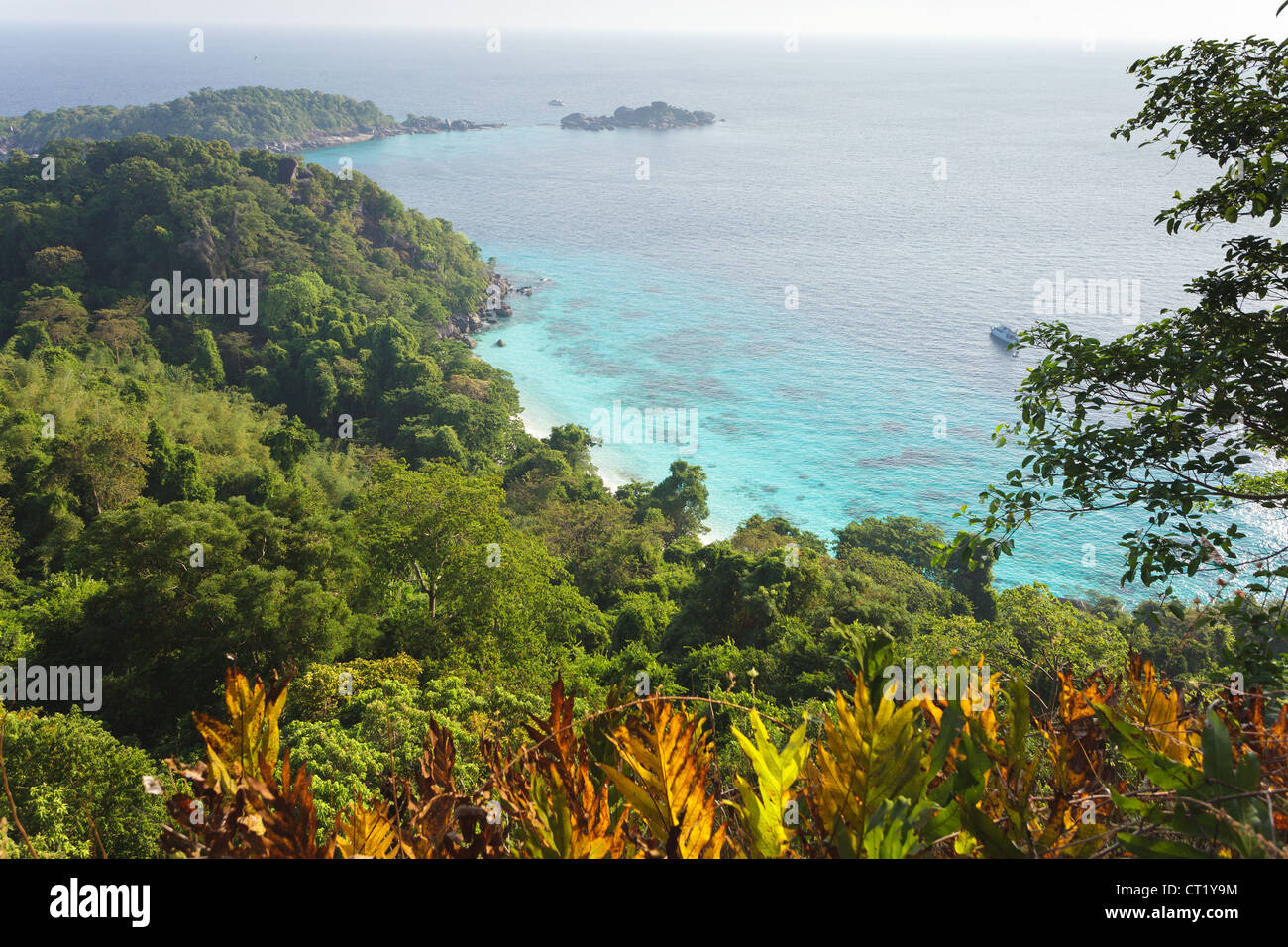 ko similan island jungle and costline landscape from viewpoint ...