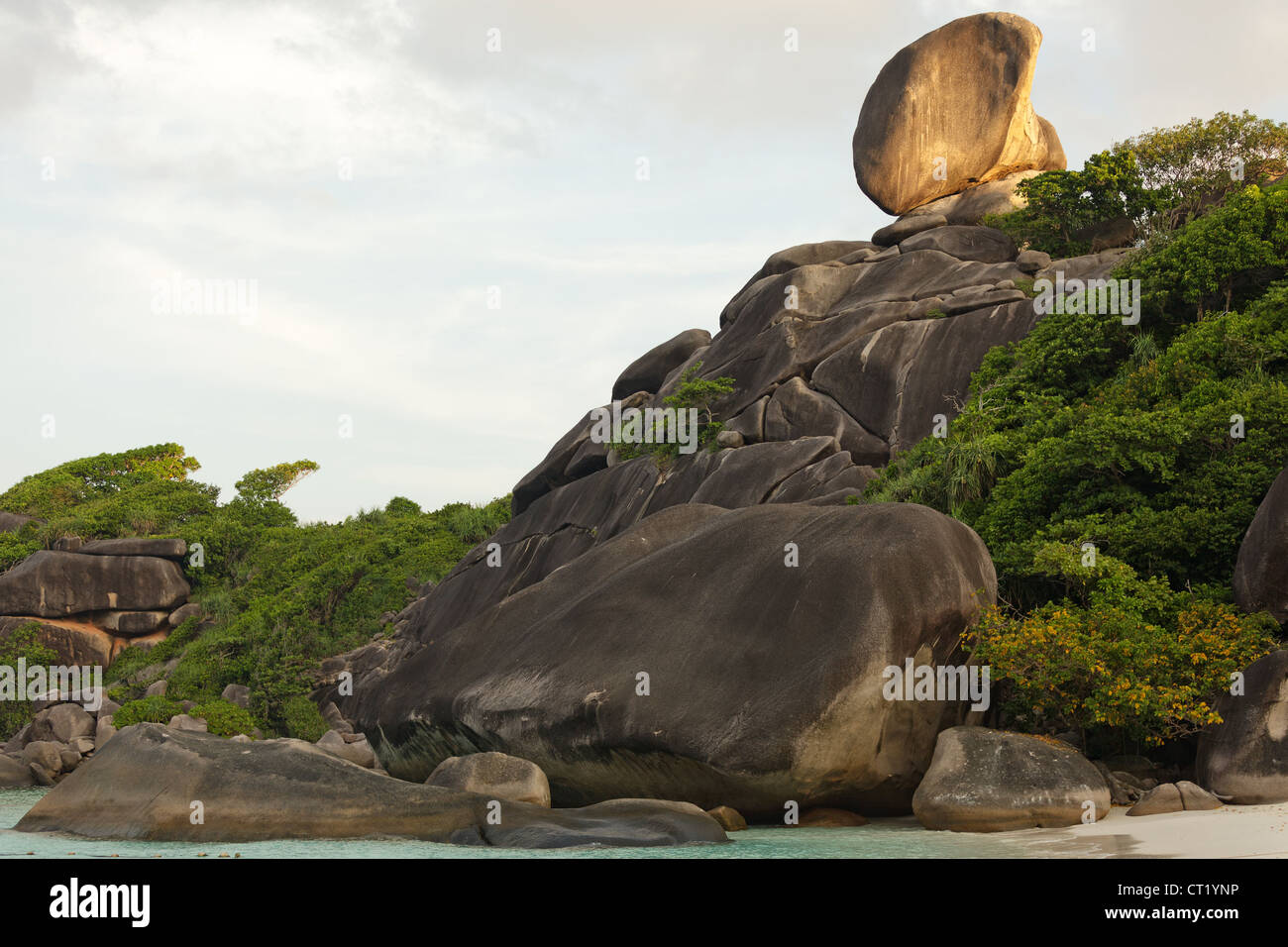 Ko Similan island tropical coastline at sunset, Thailand Stock Photo ...