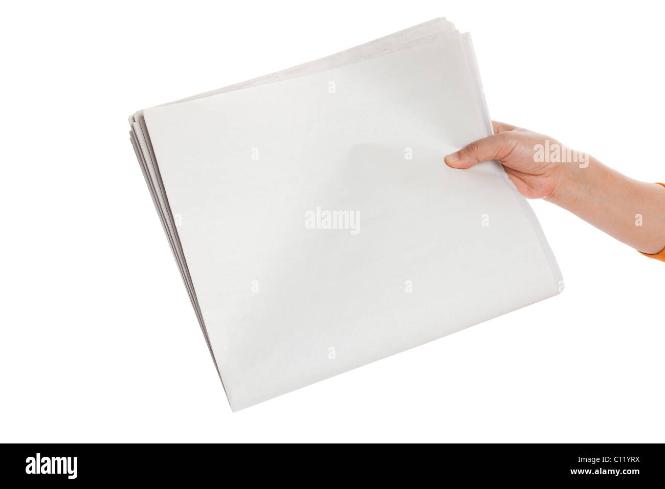 Blank Newspaper with white background Stock Photo - Alamy