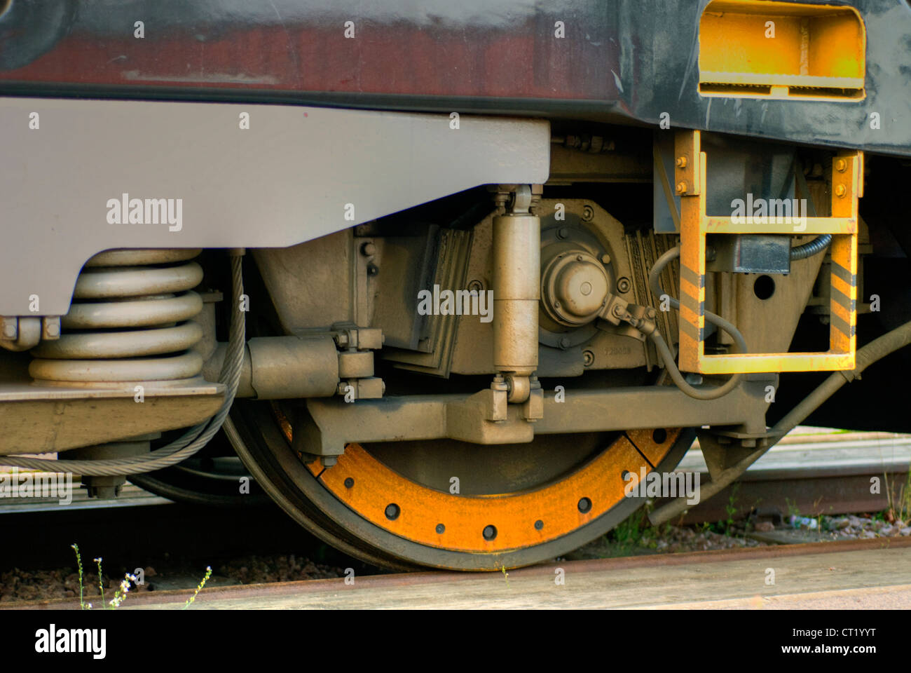 Close up of train wheels in high dynamic range photography Stock Photo ...