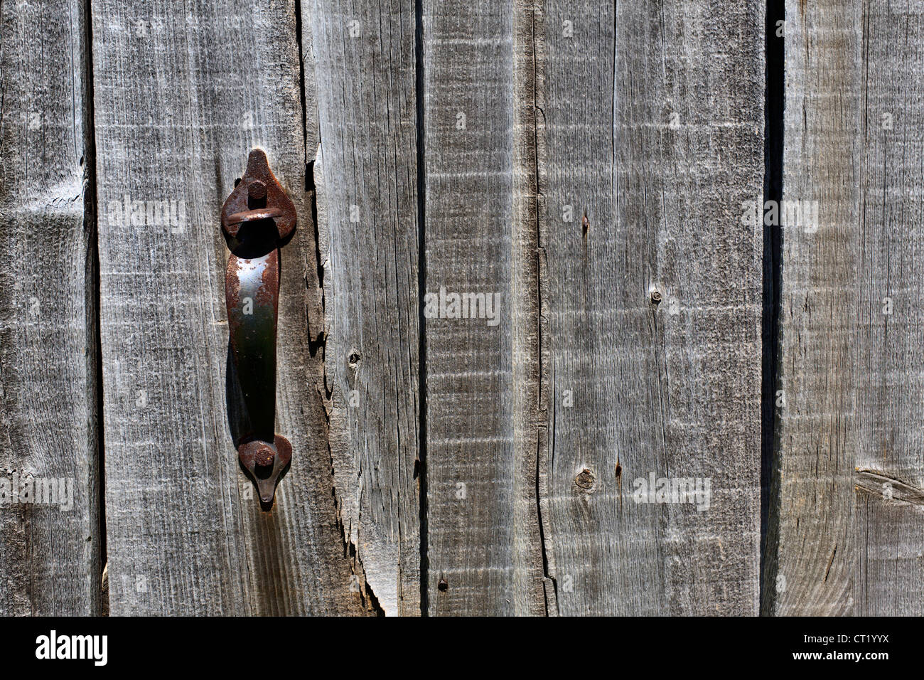 Iron door lock farm building Stock Photo - Alamy