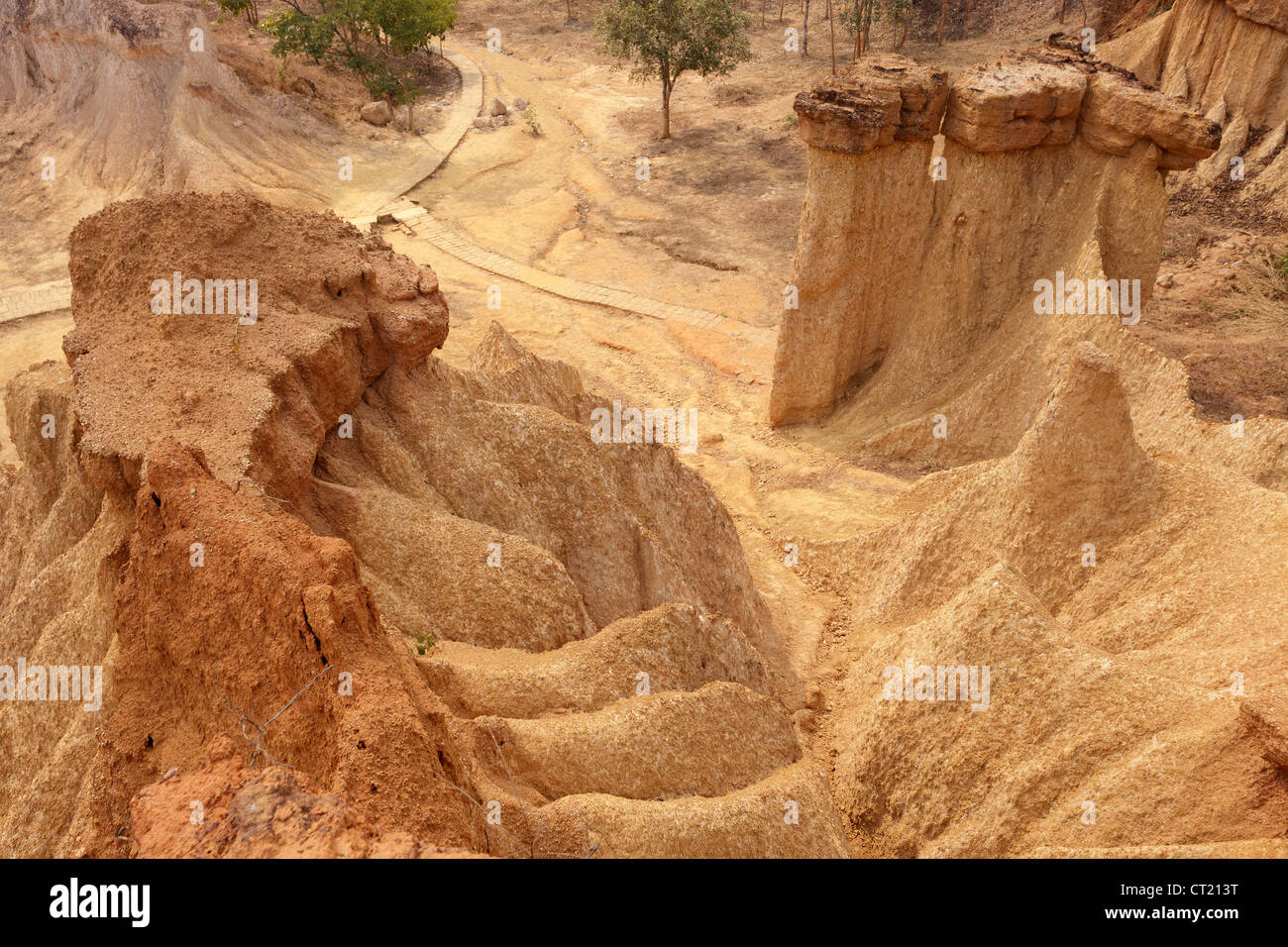 view point on Phae Muang Phee canyon landscape in Thailand Stock Photo ...