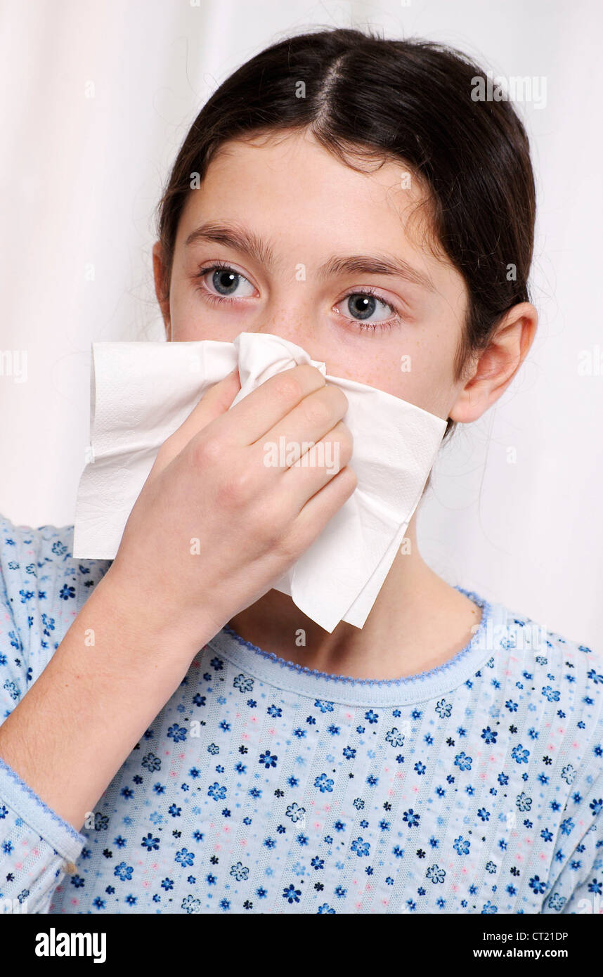 CHILD WITH RHINITIS Stock Photo - Alamy