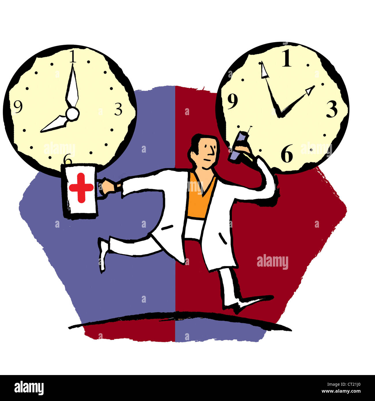 Work fatigue drawing Cut Out Stock Images & Pictures - Alamy