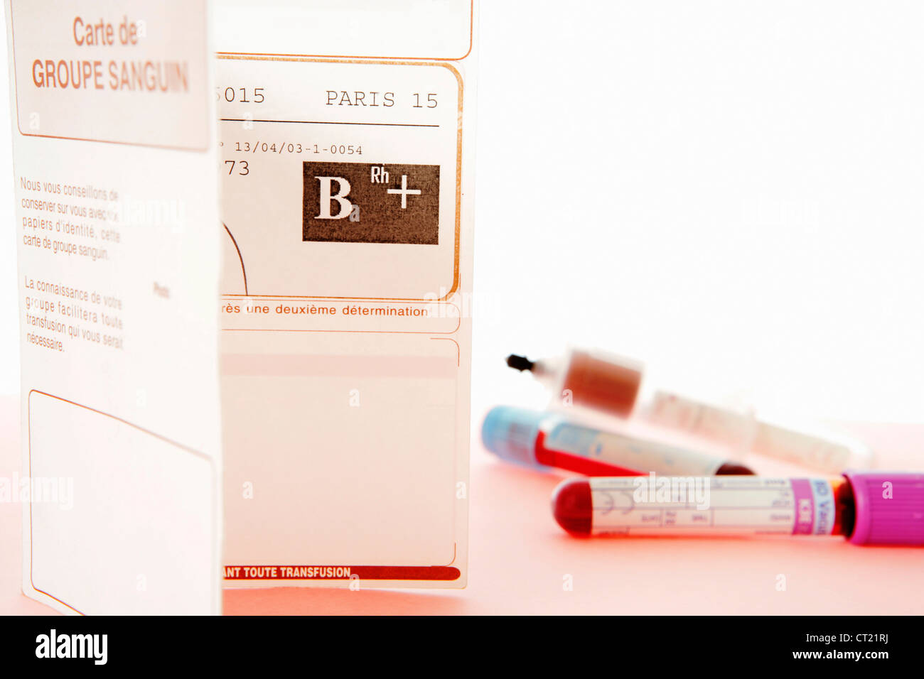 BLOOD GROUP CARD Stock Photo - Alamy