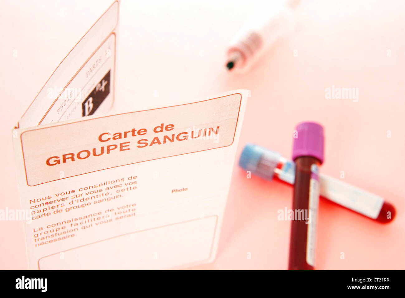 BLOOD GROUP CARD Stock Photo - Alamy
