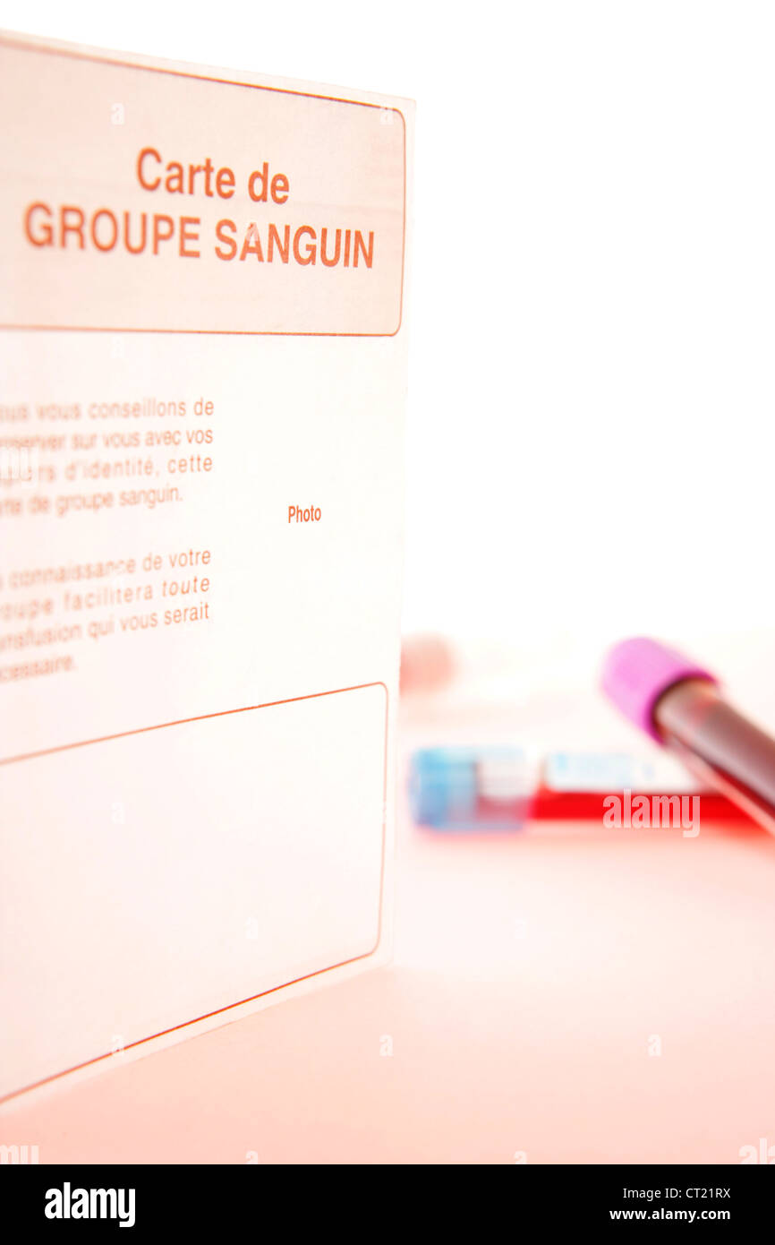 BLOOD GROUP CARD Stock Photo - Alamy
