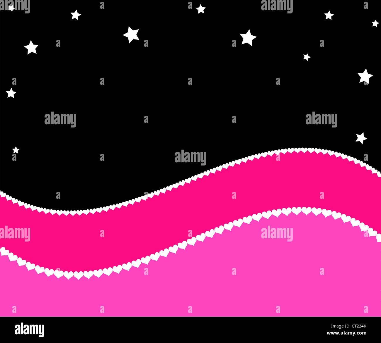 Hearts border pink curves Stock Photo - Alamy
