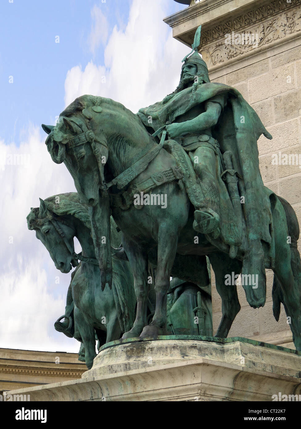 Bronze Statues in Heroes Square in Budapest Hungary Stock Photo - Alamy