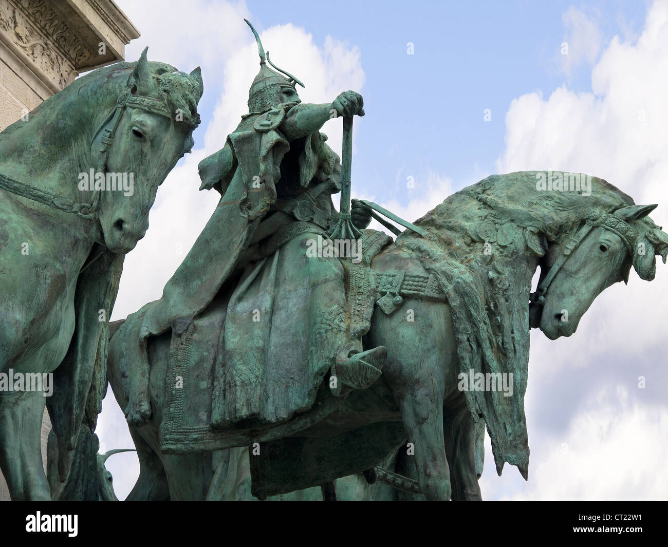 Bronze Statues in Heroes Square in Budapest Hungary Stock Photo - Alamy