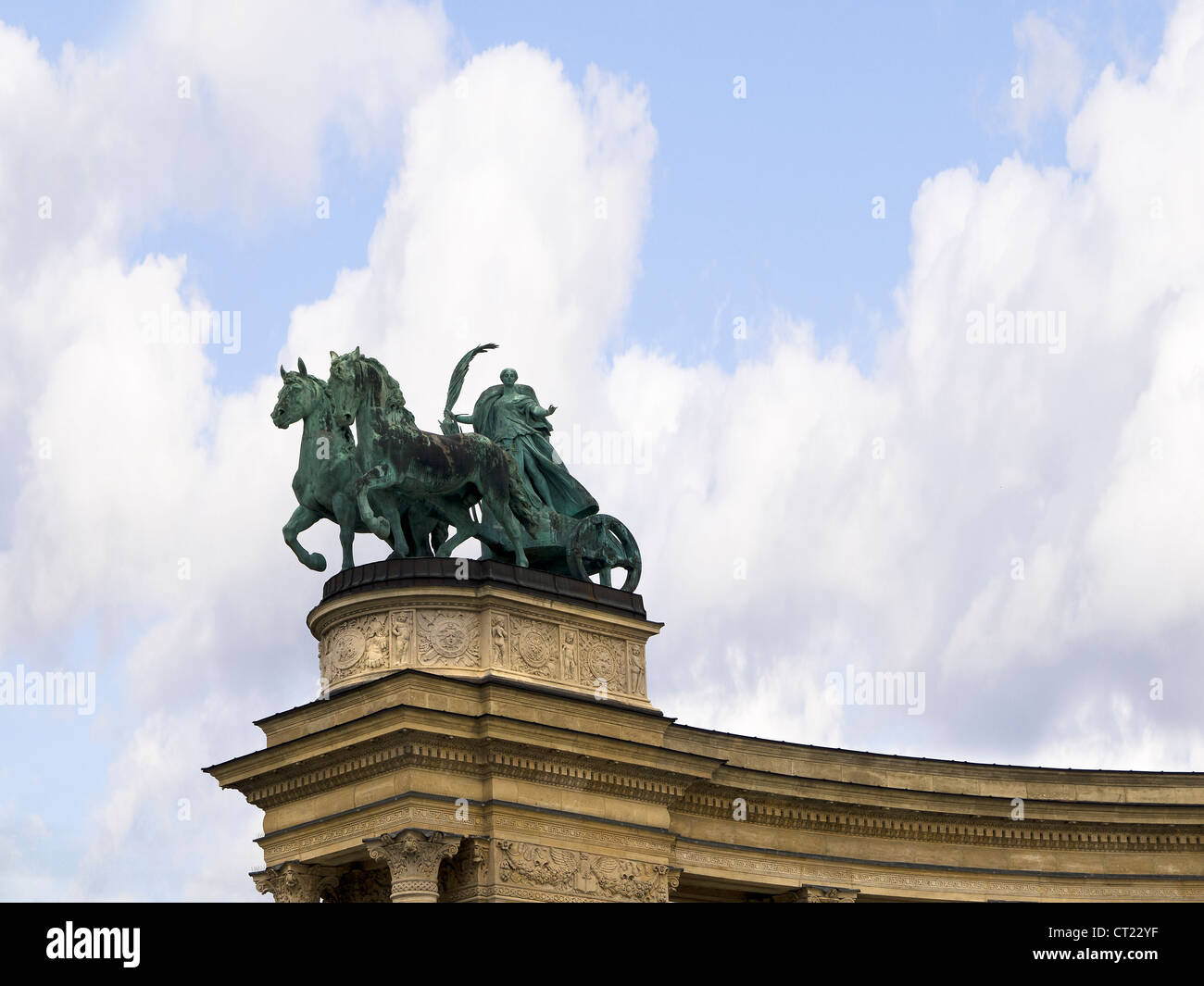 Bronze Statues in Heroes Square in Budapest Hungary Stock Photo - Alamy