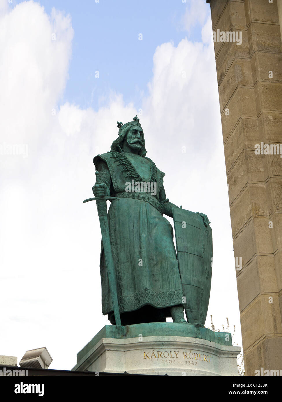 Bronze Statues in Heroes Square in Budapest Hungary Stock Photo - Alamy